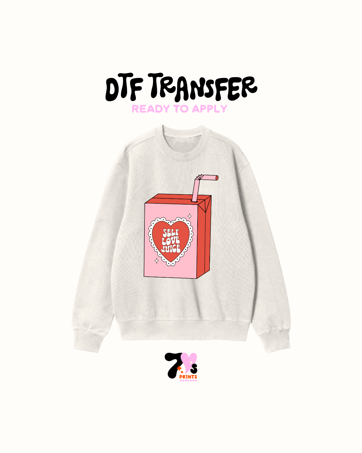 Self love red heart - DTF Transfer – Sevenheartsprints