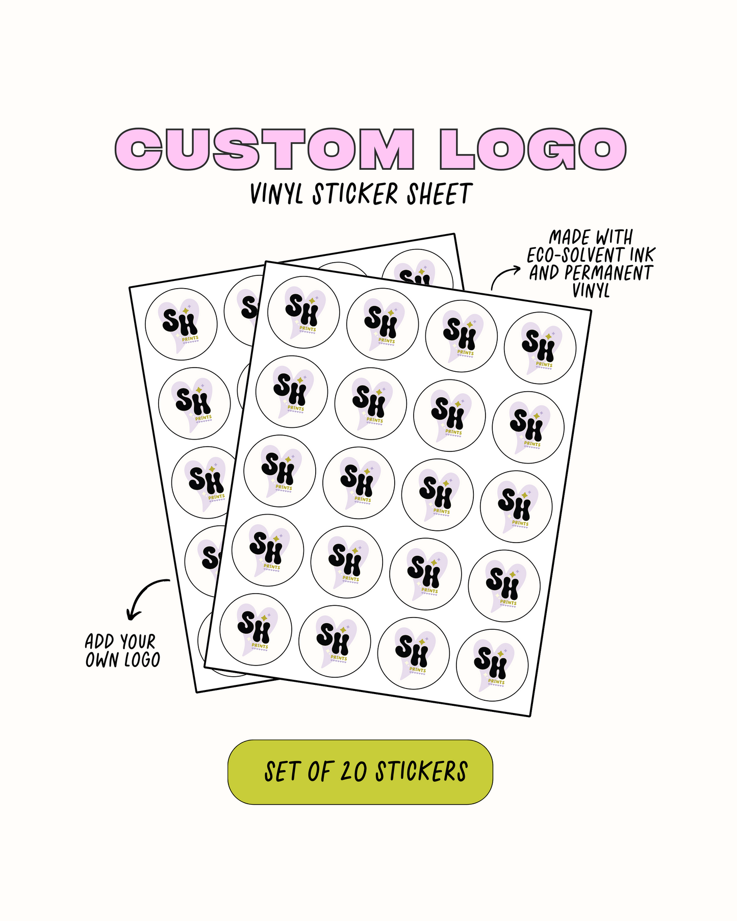 Custom Logo Sticker Sheet (Upload) – Sevenheartsprints