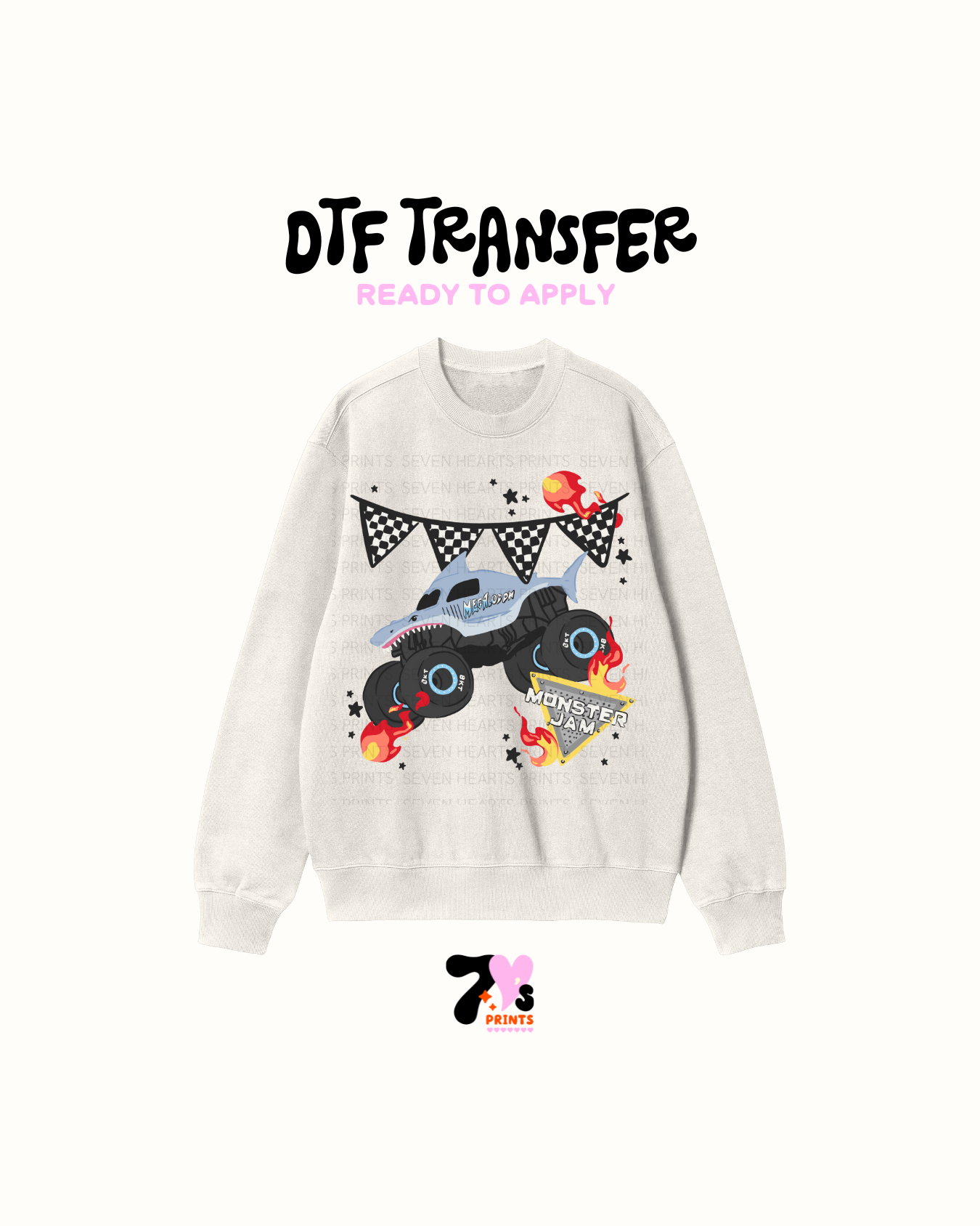 Monster Jam (Shark) - DTF Transfers – Sevenheartsprints